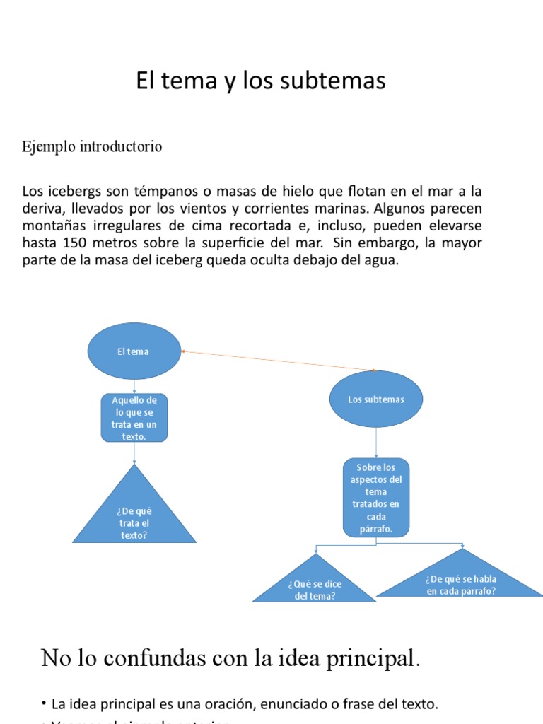 El Tema y Los Subtemas | PDF