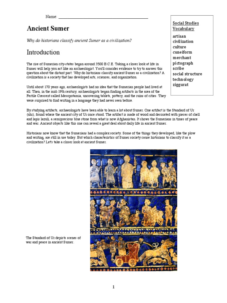 Ancient Sumer: Why Do Historians Classify Ancient Sumer As A ...