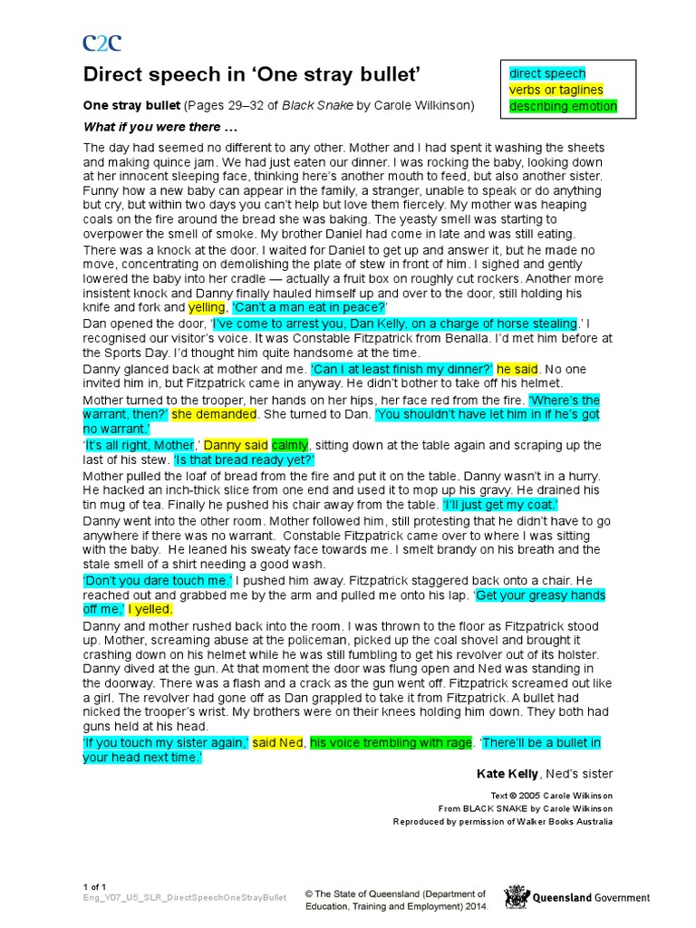 Direct Speech in One Stray Bullet | PDF