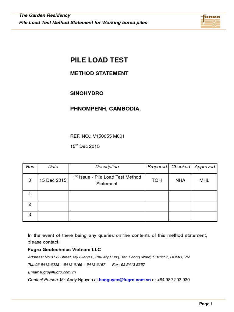 Pile Load Test Method Statement | PDF | Beam (Structure) | Deep Foundation