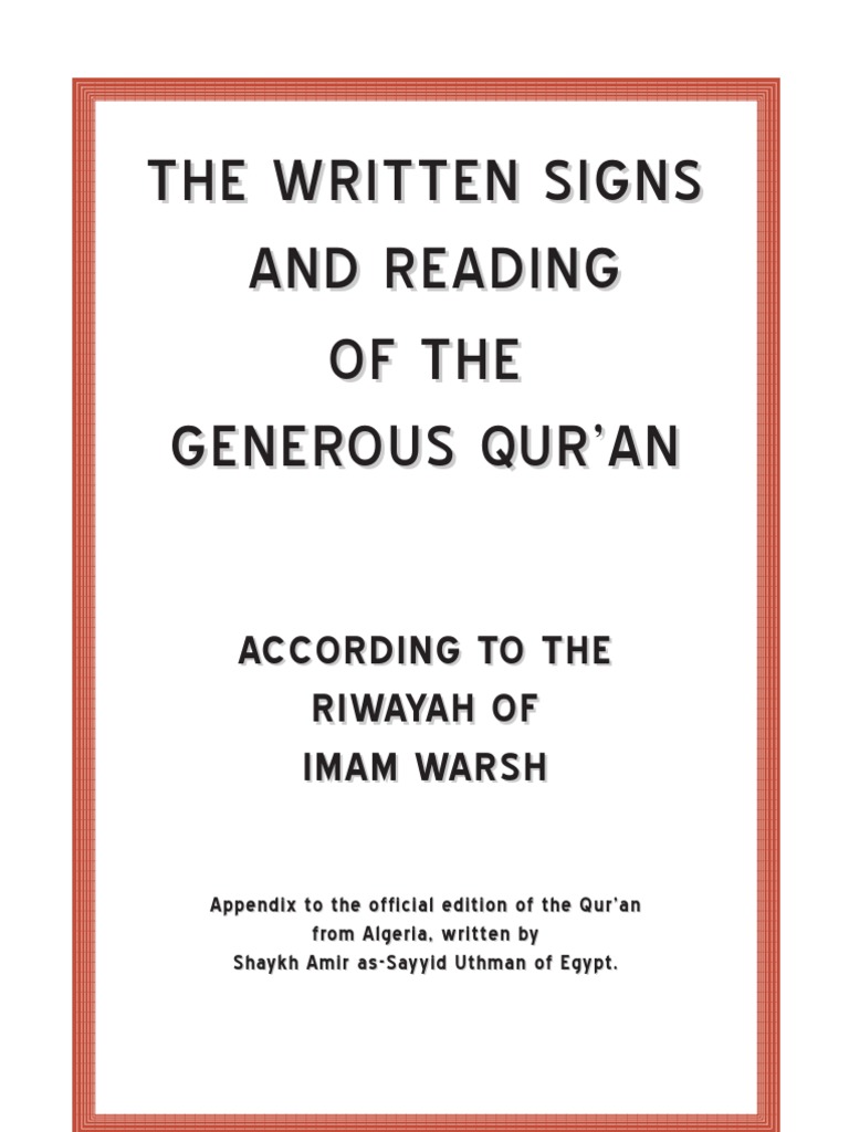 Warsh Quran Recitation Guide | PDF | Semitic Words And Phrases ...