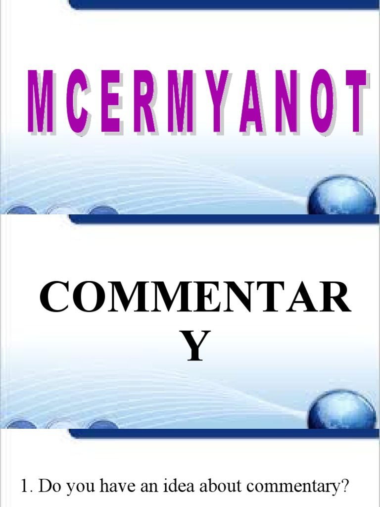 Exploring Sources and Types of Commentary for Tour Guides | PDF ...