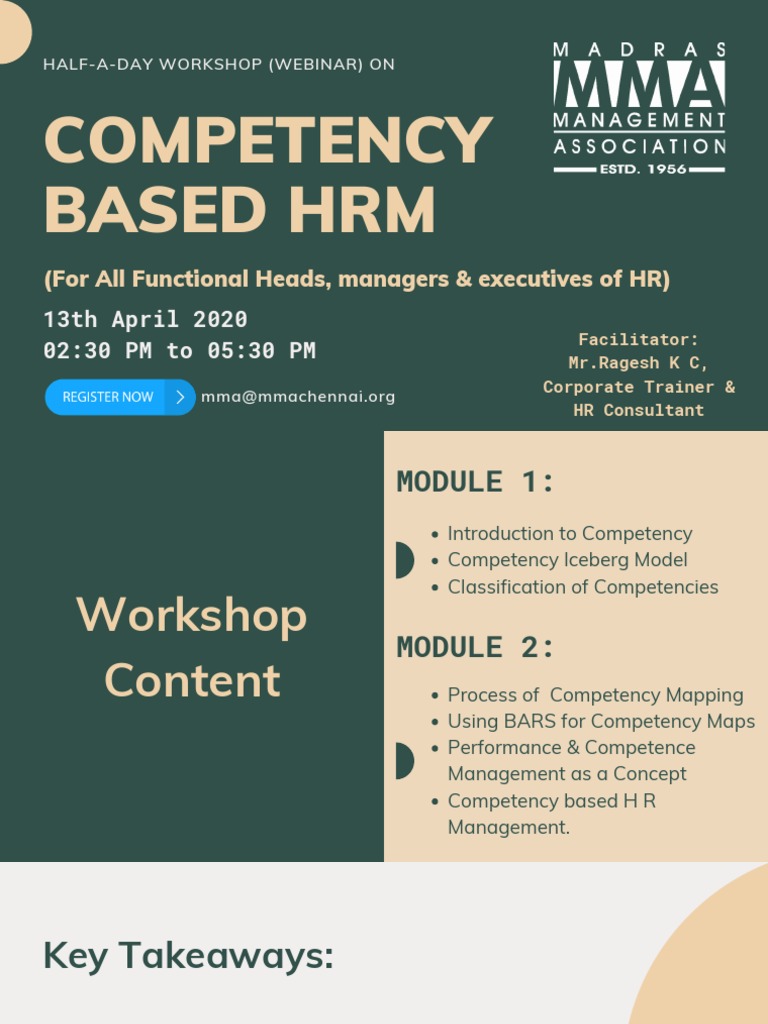 COMPETENCY BASED HRM x27 x27 - Half A Day Wbeinar On 13th April 2020 ...