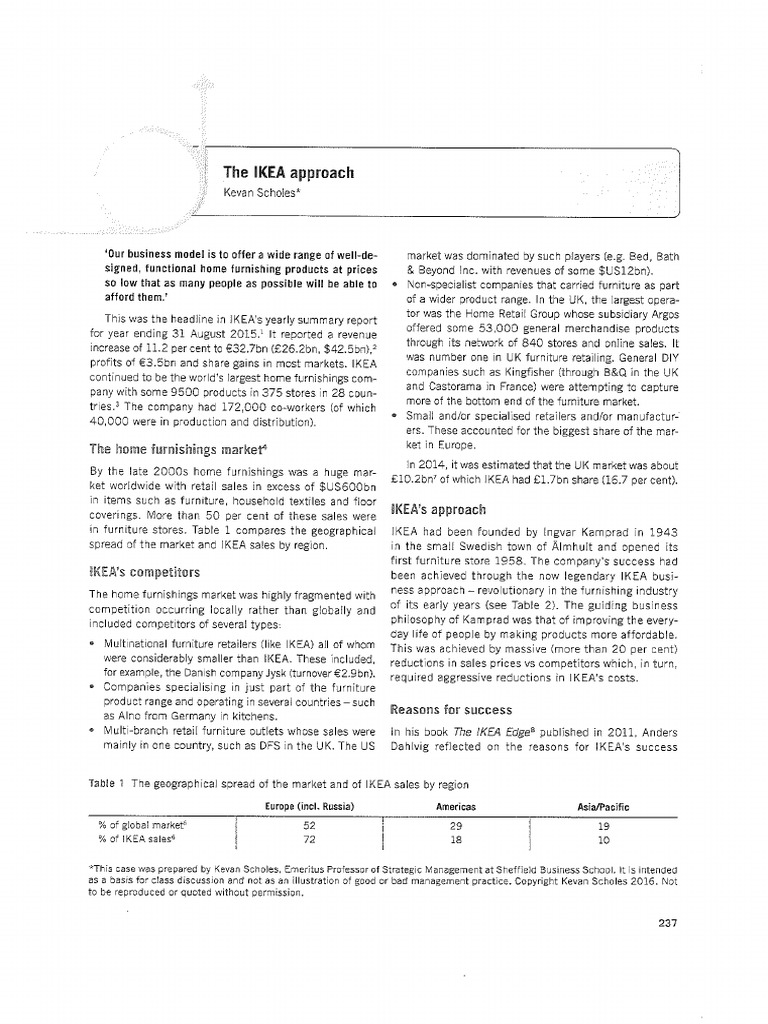 Case 2 - The IKEA Approach | PDF