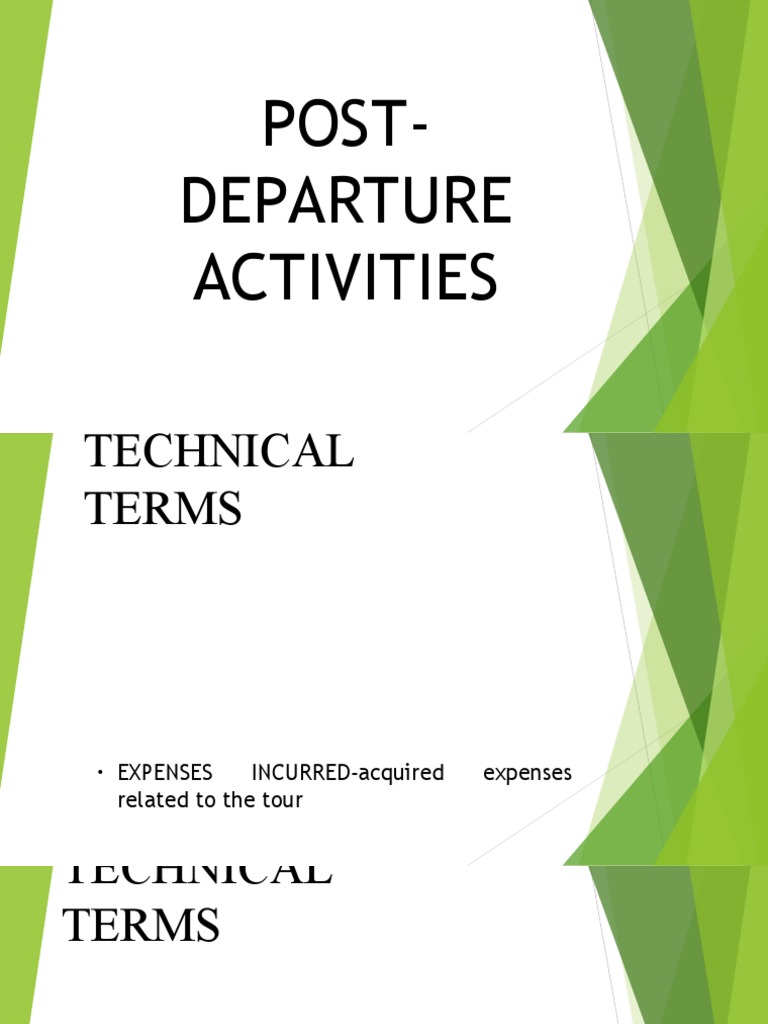 Post-Departure Activities | PDF | Expense | Receipt