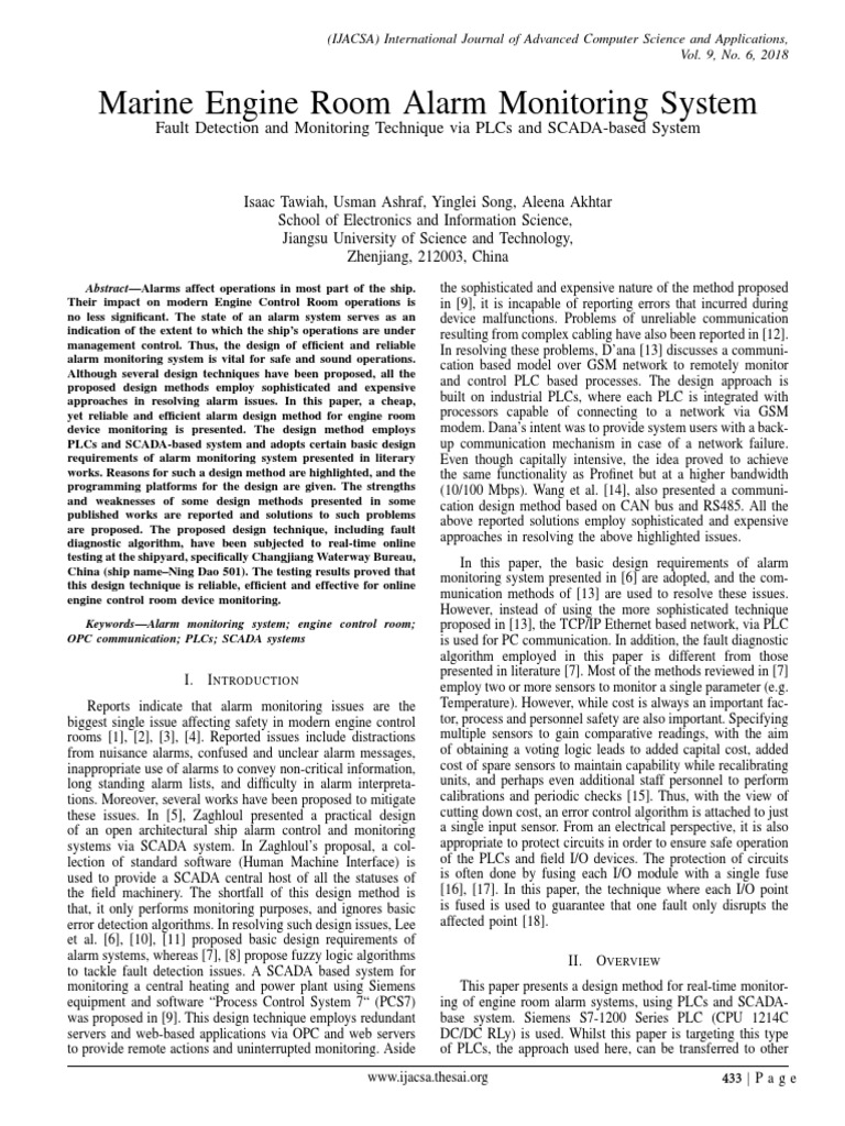 Marine Engine Room Alarm System Design | PDF | Programmable Logic ...
