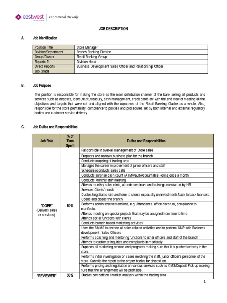 For Internal Use Only | PDF | Banks | Sales