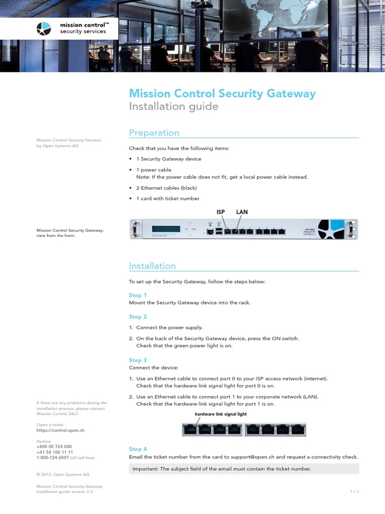Mission Control Security Gateway: Installation Guide | PDF | Local Area ...