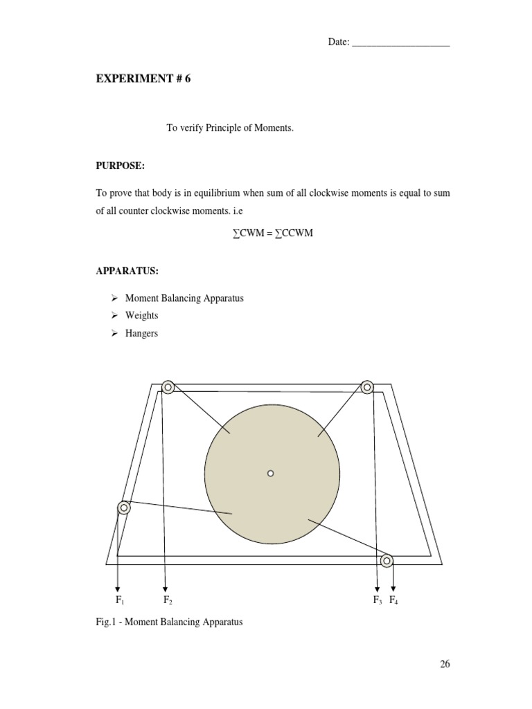Experiment # 6: Purpose | PDF | Torque | Force