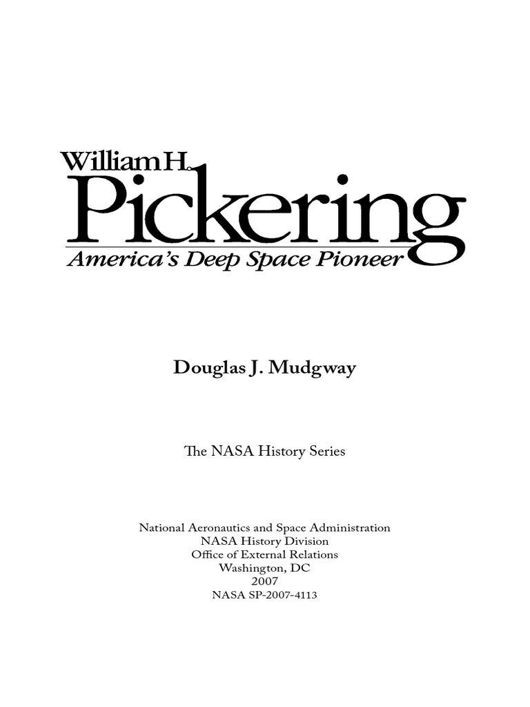 William H. Pickering America's Deep Space Pioneer | PDF | Nasa | Moon