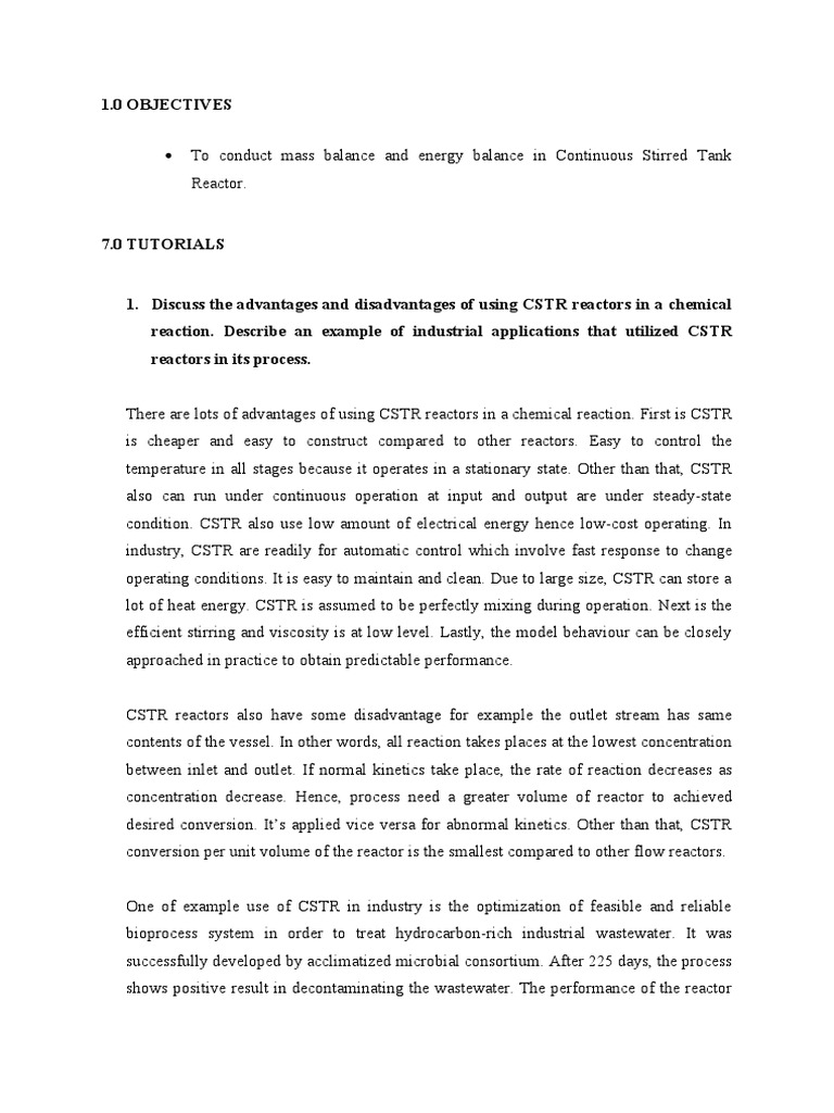 Exp 1 CPP | PDF | Chemical Reactor | Unit Processes