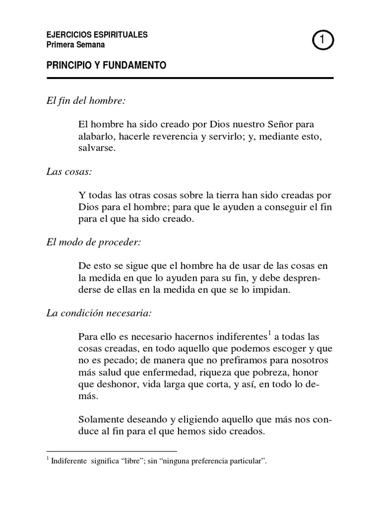 Principio y Fundamento - Texto | PDF