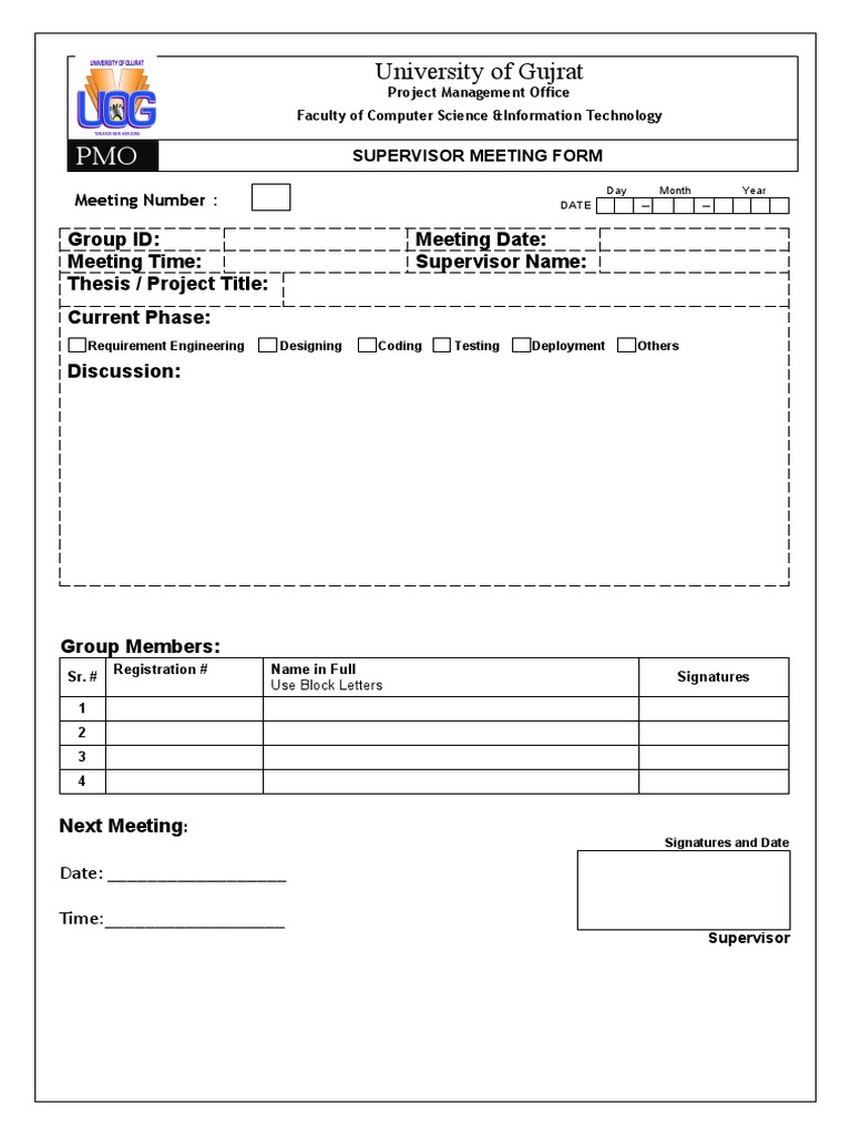 Supervisor Meeting Form | PDF