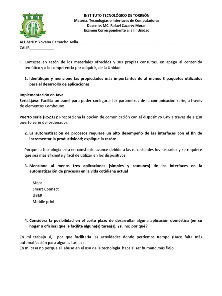 Examen Tercera Unidad | PDF | Automatización | Java (lenguaje de ...