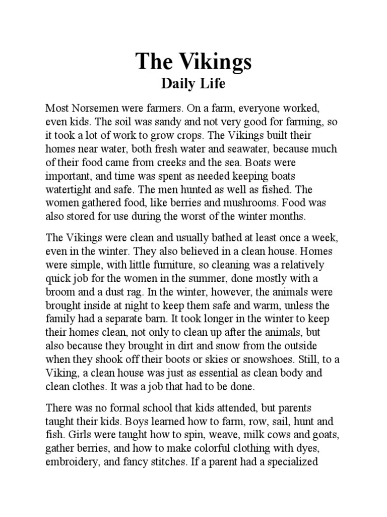 The Vikings: Daily Life | PDF | Vikings | Goat