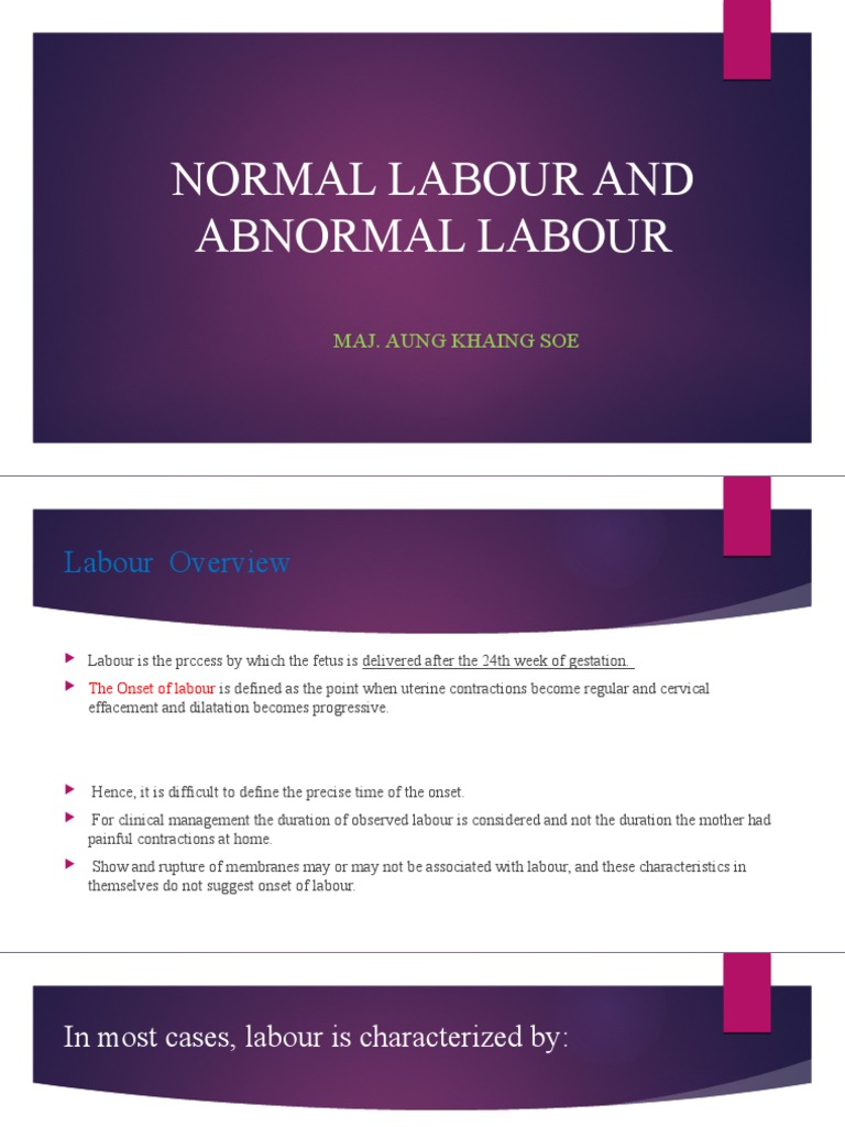 Normal Labour& Abnormal Labour | PDF | Childbirth | Women's Health