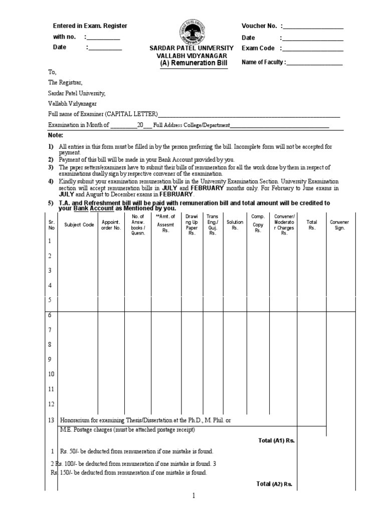A - Examination Remuneration Bill - 01042015 | PDF | Income Tax | Public Finance