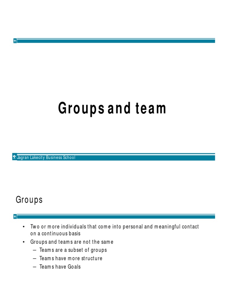 Unit-4 - Groups & Teams | PDF | Systems Theory | Leadership