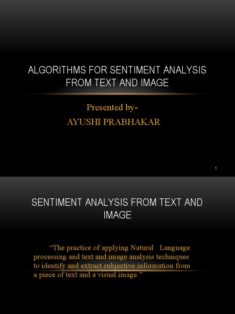 SENTIMENT ANALYSIS From Text and Image | PDF | Statistical Classification | Multivariate Statistics