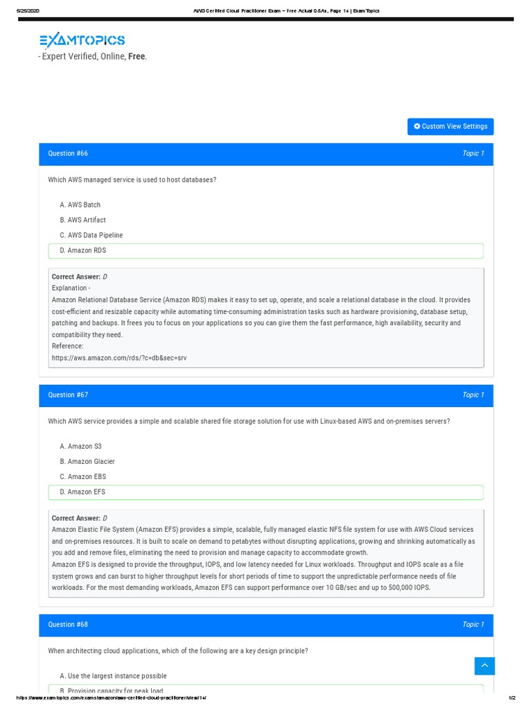 Preparing for the AWS Certified Cloud Practitioner Exam: Sample ...