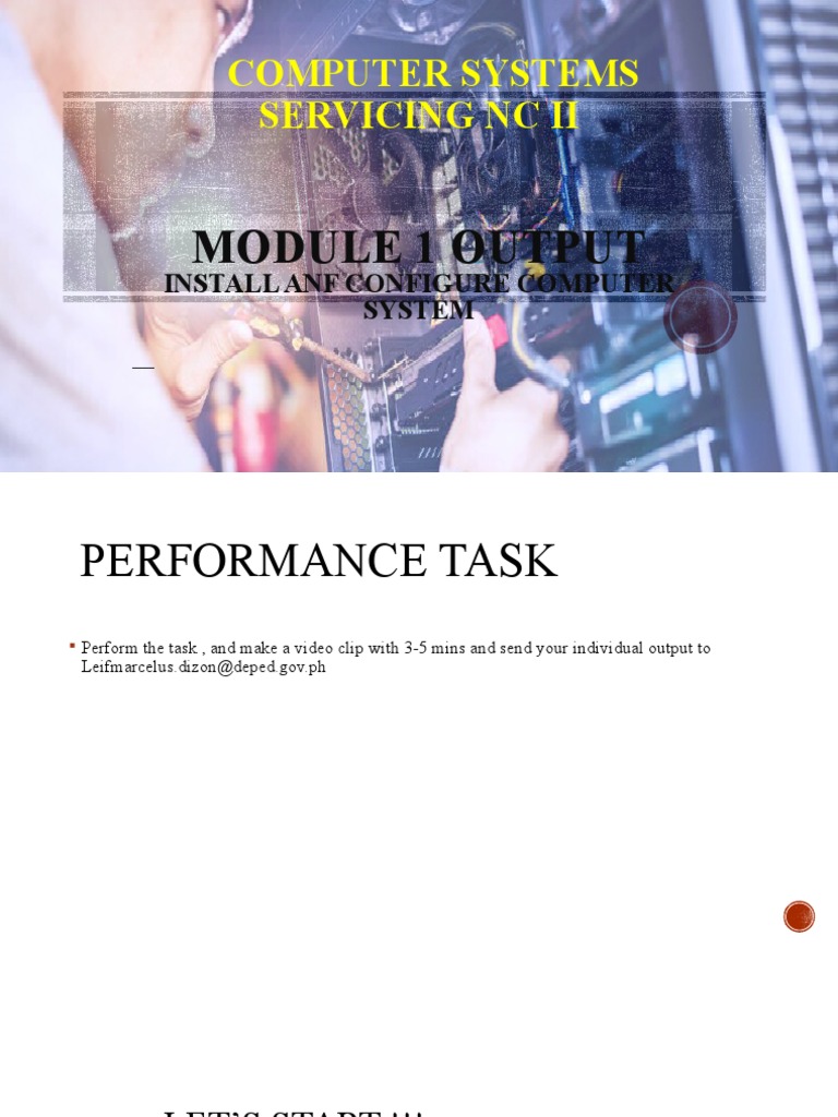 Computer Systems Servicing NC Ii: Module 1 Output | PDF