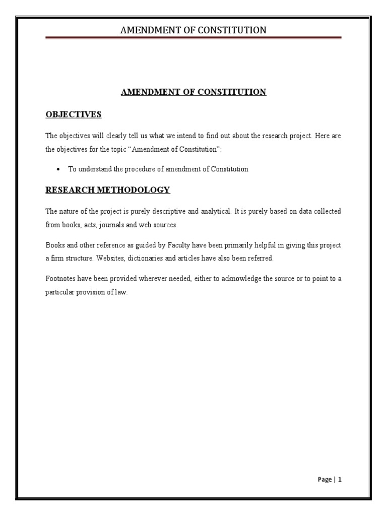 Amendment Procedure: How India's Constitution is Changed | PDF ...