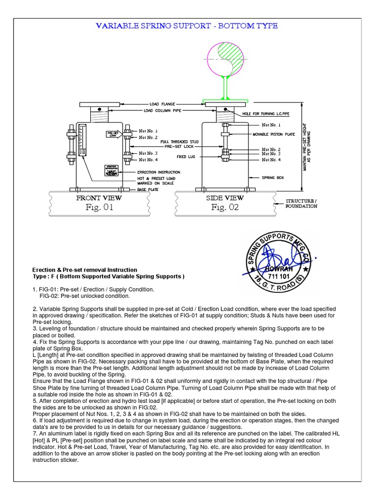 Installation Instructions for Variable and Constant Spring Supports ...