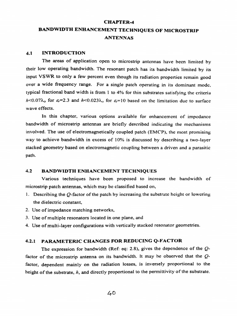 Bandwidth Enhancement in Microstrip Antennas | PDF | Antenna (Radio ...