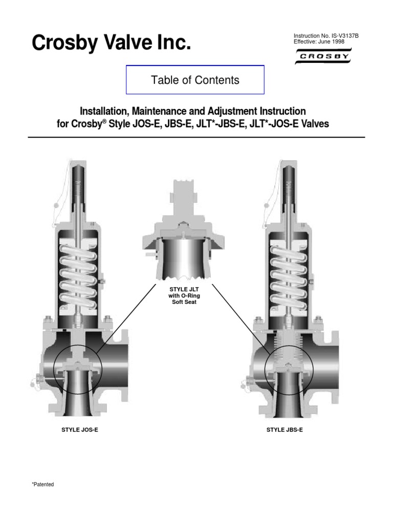 10-JOS-E, JBS, JLT Manual | PDF | Valve | Pressure