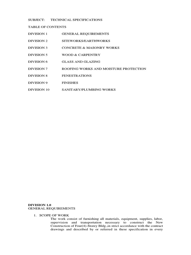 Construction Specs Sample | PDF | Concrete | Deep Foundation