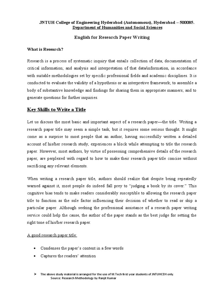 English For Research Paper Writing BAM | PDF | Theory | Academic ...