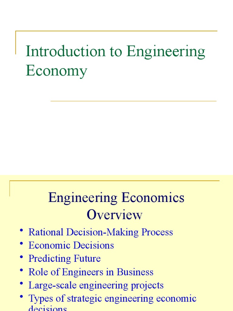 Topic 1 Introduction To Engineering Economy | PDF | Investing | Economics
