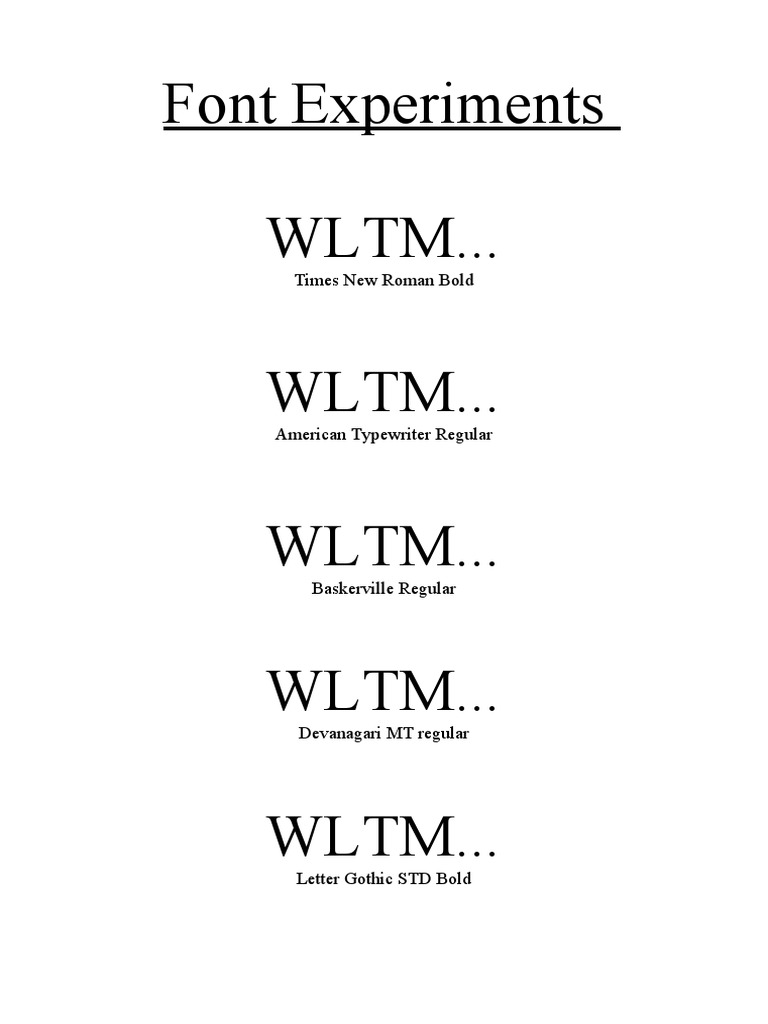 Font Experiments | PDF