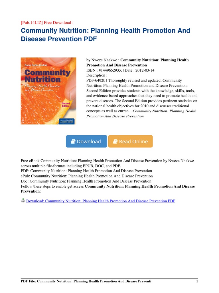 Community Nutrition Planning Promotion Prevention PDF 2af51ae45 | PDF ...