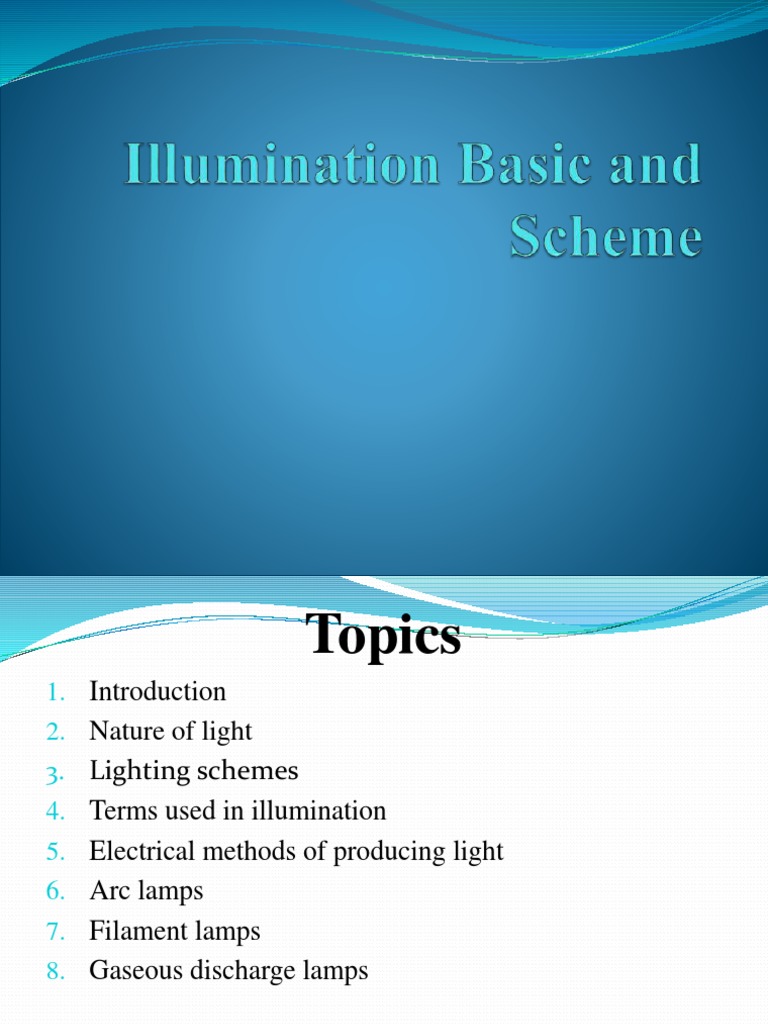 Illumination Basic and Scheme | PDF | Lighting | Incandescent Light Bulb