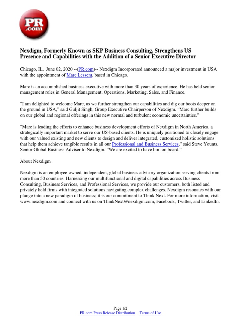 Nexdigm, Formerly Known As SKP Business Consulting, Strengthens US ...