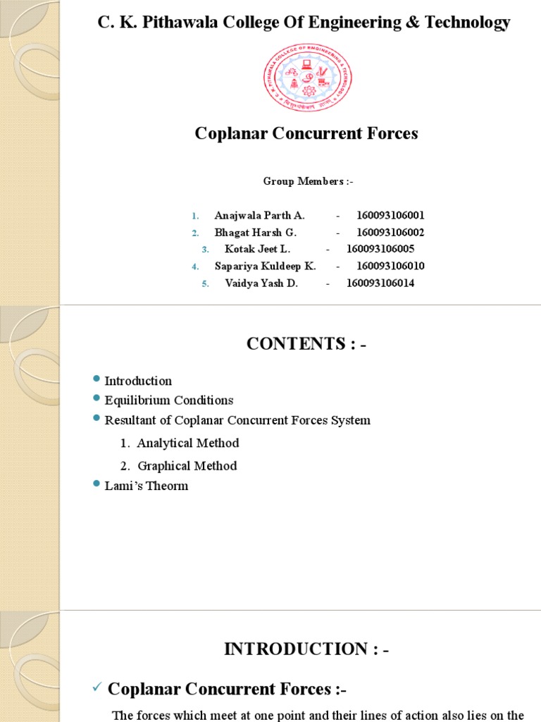 Coplanar Concurrent Forces | PDF | Norm (Mathematics) | Force
