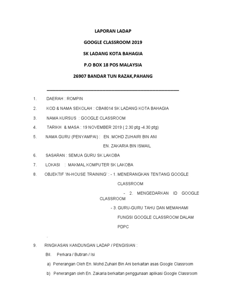 Kertas Kerja Dan Laporan Ladap | PDF