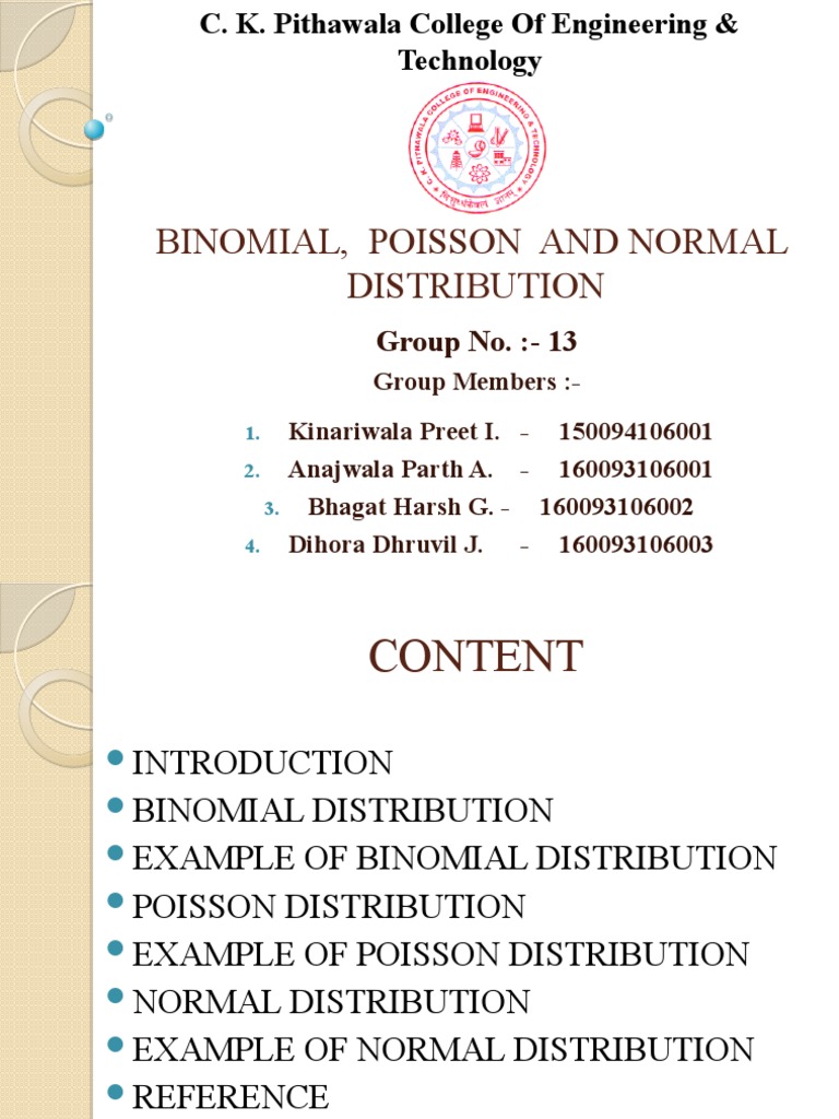 Binomial, Poisson & Normal Distribution | Download Free PDF ...