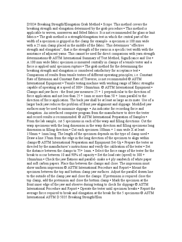 ASTM 5034 Procedure | PDF | Applied And Interdisciplinary Physics ...