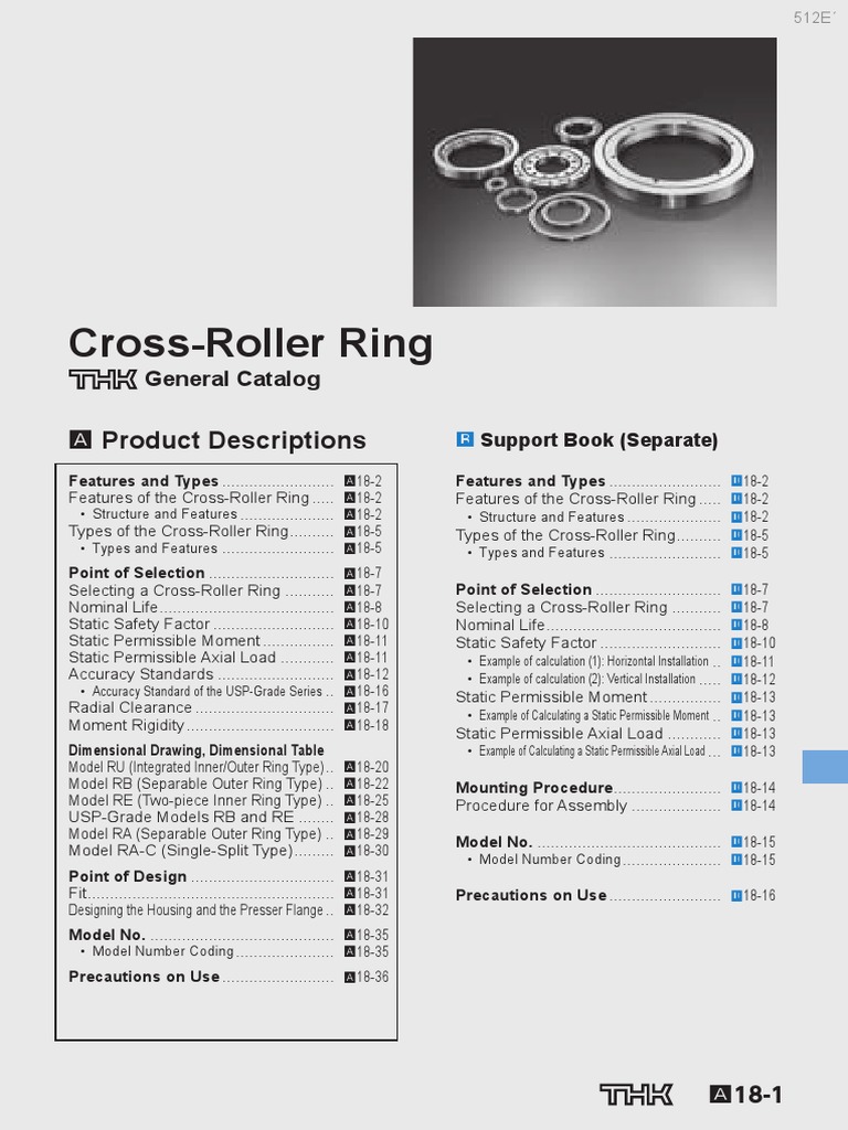 Cross-Roller Ring: A Product Descriptions | PDF | Engineering Tolerance ...