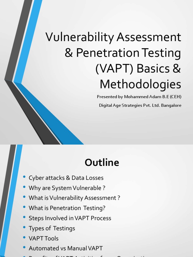 Vulnerability Assessment & Penetration Testing (VAPT) Basics ...