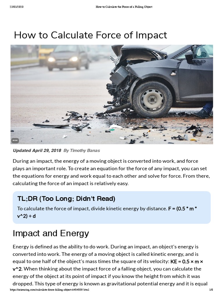 How To Calculate The Force of A Falling Object | PDF | Kinetic Energy ...