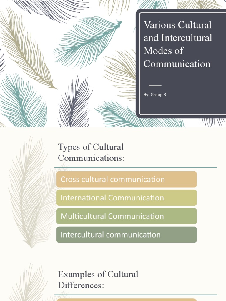 Various Cultural and Intercultural Modes of Communication: By: Group 3 ...