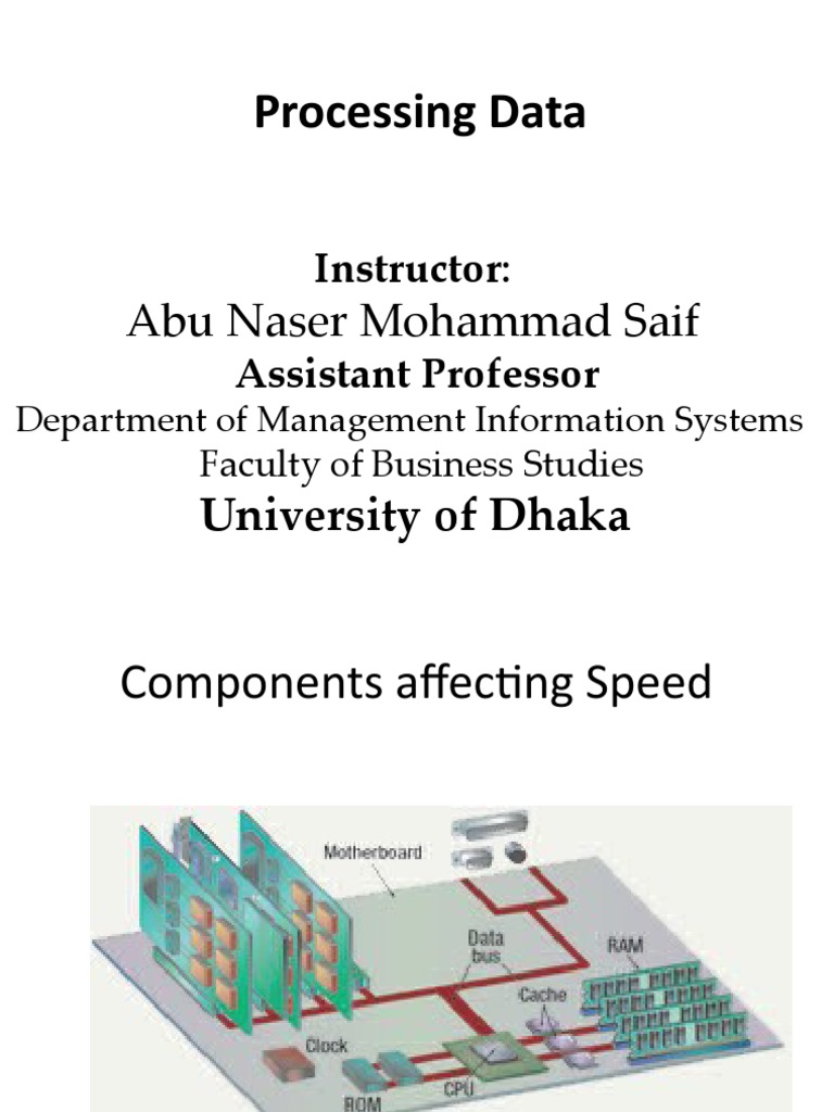 Processing Data Instructor Assistant Professor Pdf Microprocessor