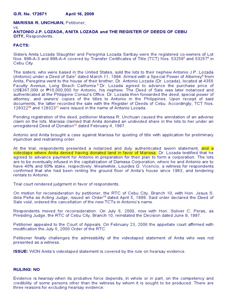 Declaration Against Interest | Download Free PDF | Hearsay | Affidavit
