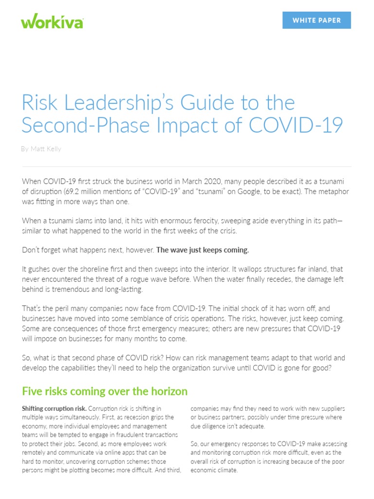 Workiva White Paper Matt Kelly Second Phase of Covid en | PDF | Computer Security | Security