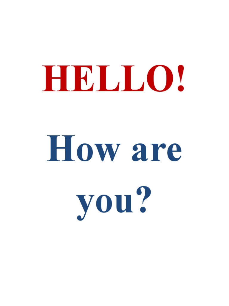 Hello!: How Are You? | PDF