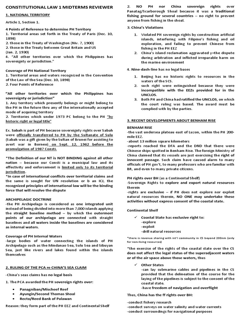 Consti 1 Midterms Reviewer | PDF | Initiative | Constitutional Amendment
