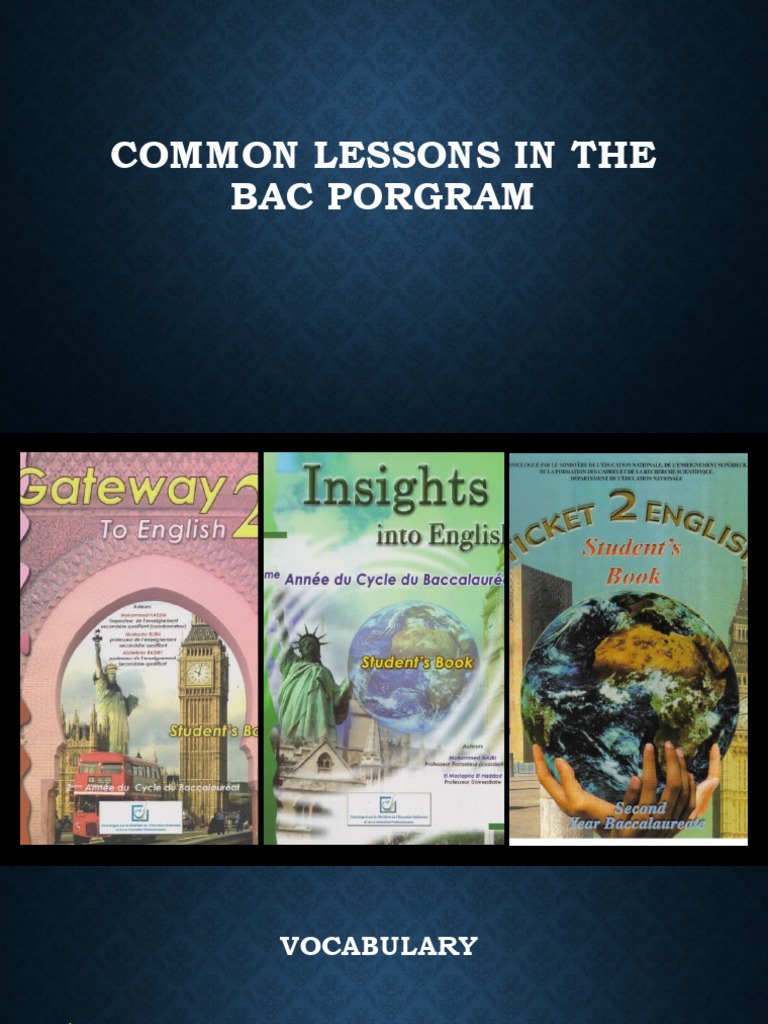 Common Lessons in The Bac Porgram | PDF